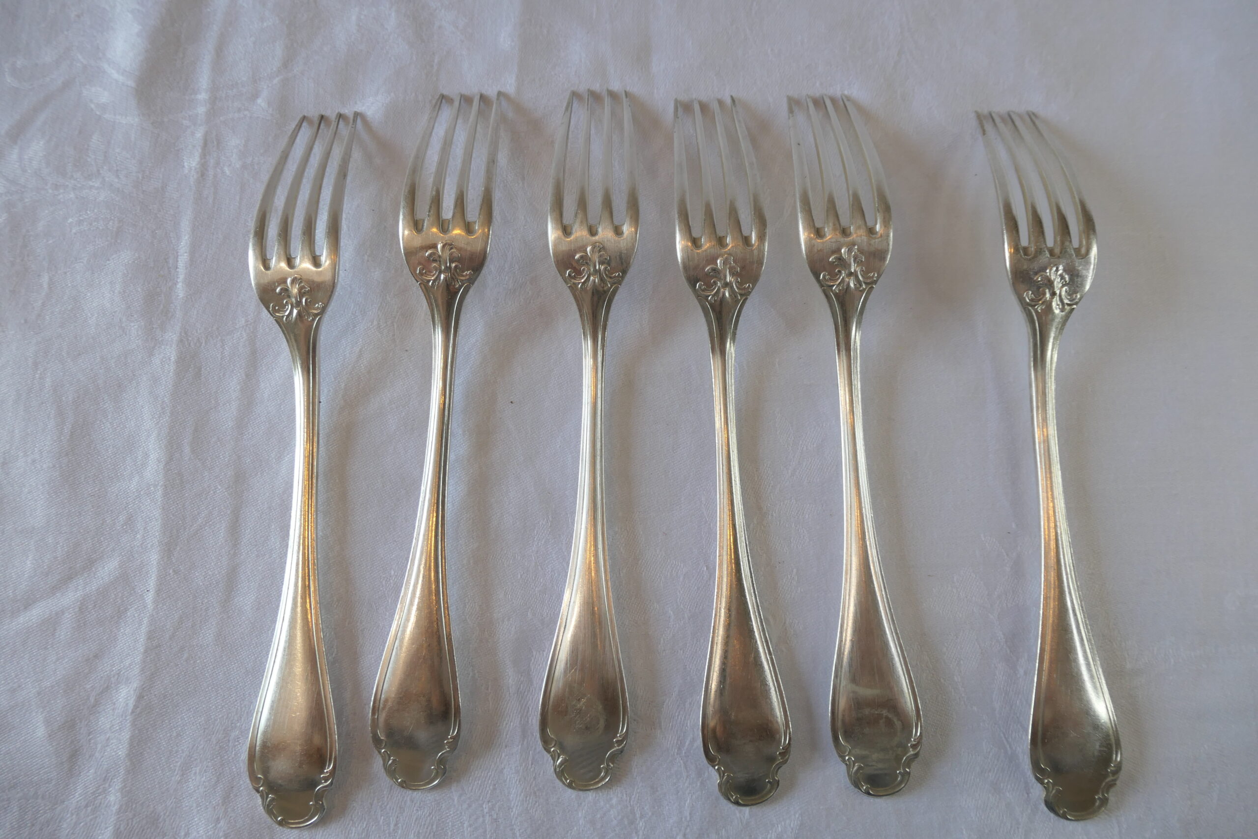 6 fourchettes de table Alfénide-Christofle - Madame Vaisselle